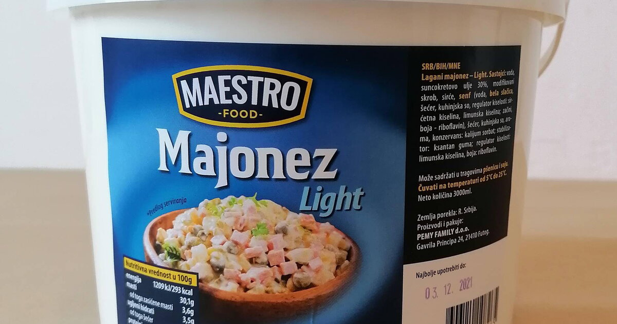 Majonez Light (1483) | SOPRO d.o.o. - Subotica